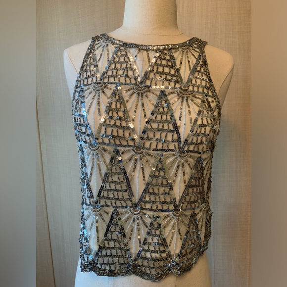 W118 by Walter Baker | Tops | Womens Walter Baker W18 Silver Sequin ...